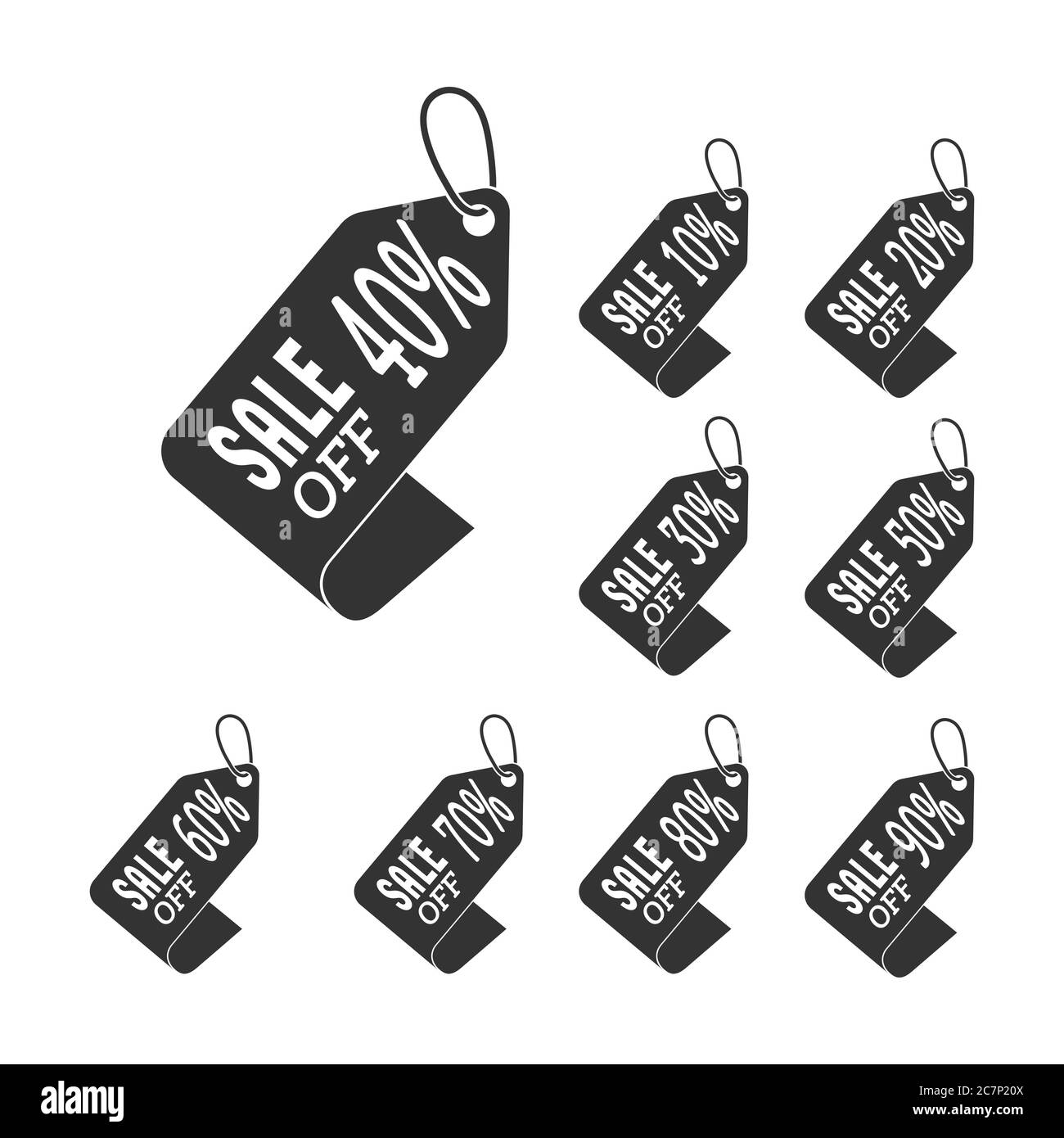 set of stickers with a percentage discount for stickers, labels and ...