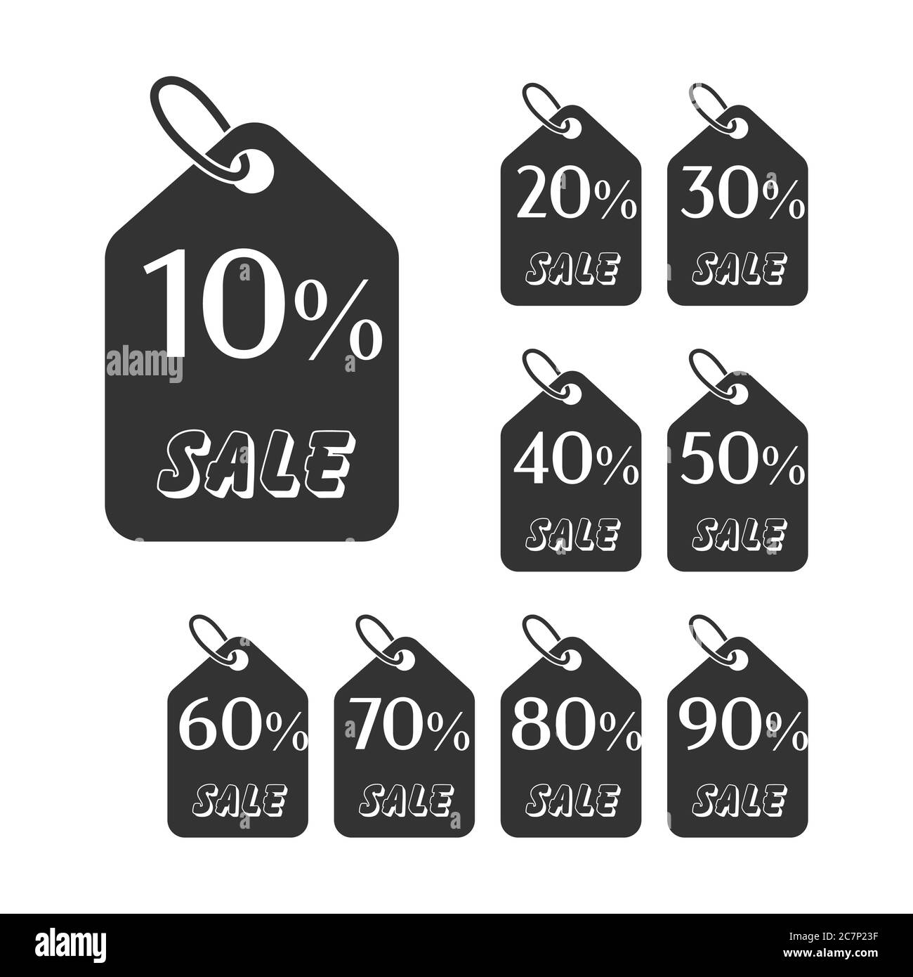 set of stickers with a percentage discount for stickers, labels and ...
