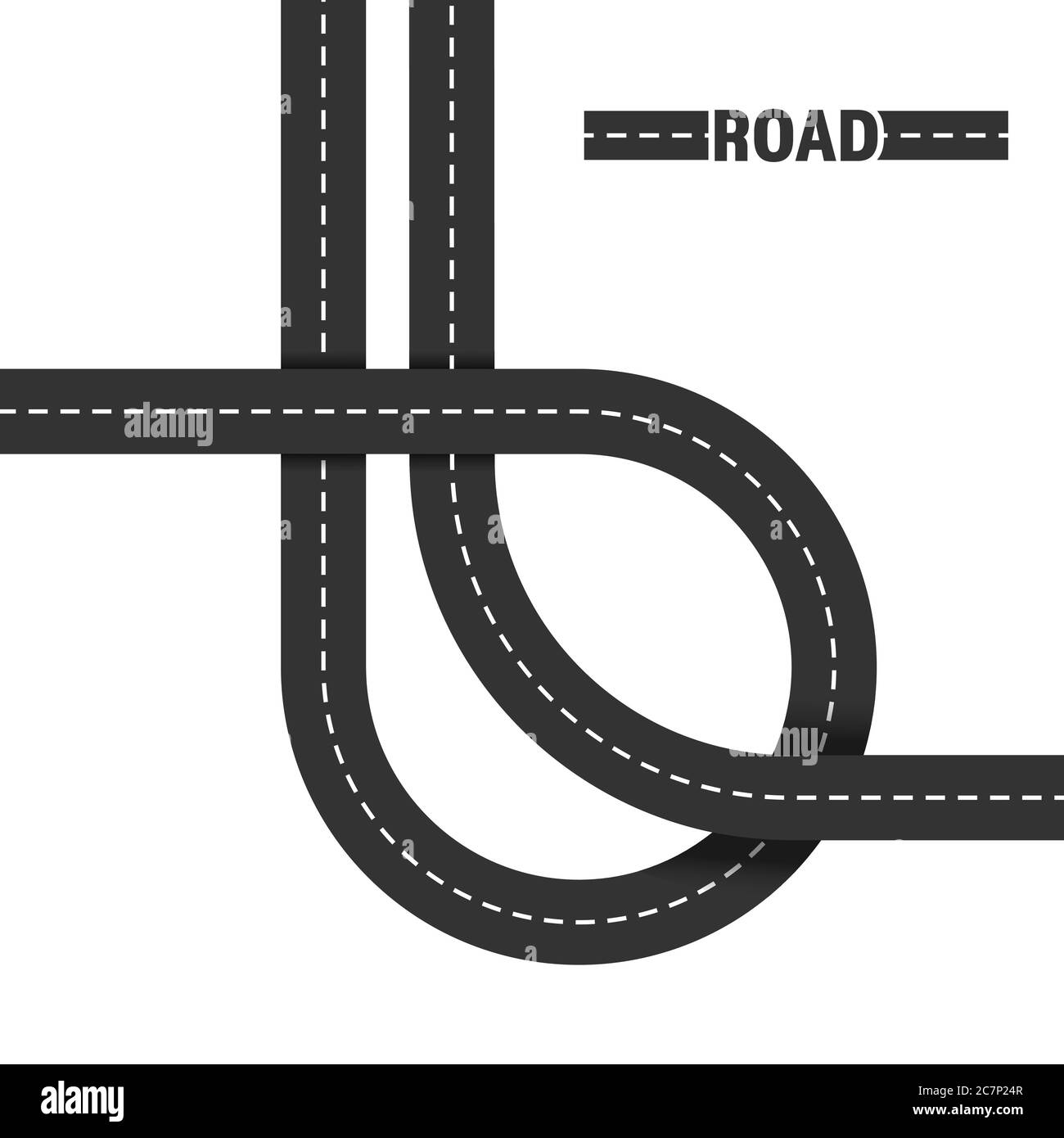 Road, road junction. Vector illustration isolated on white background ...