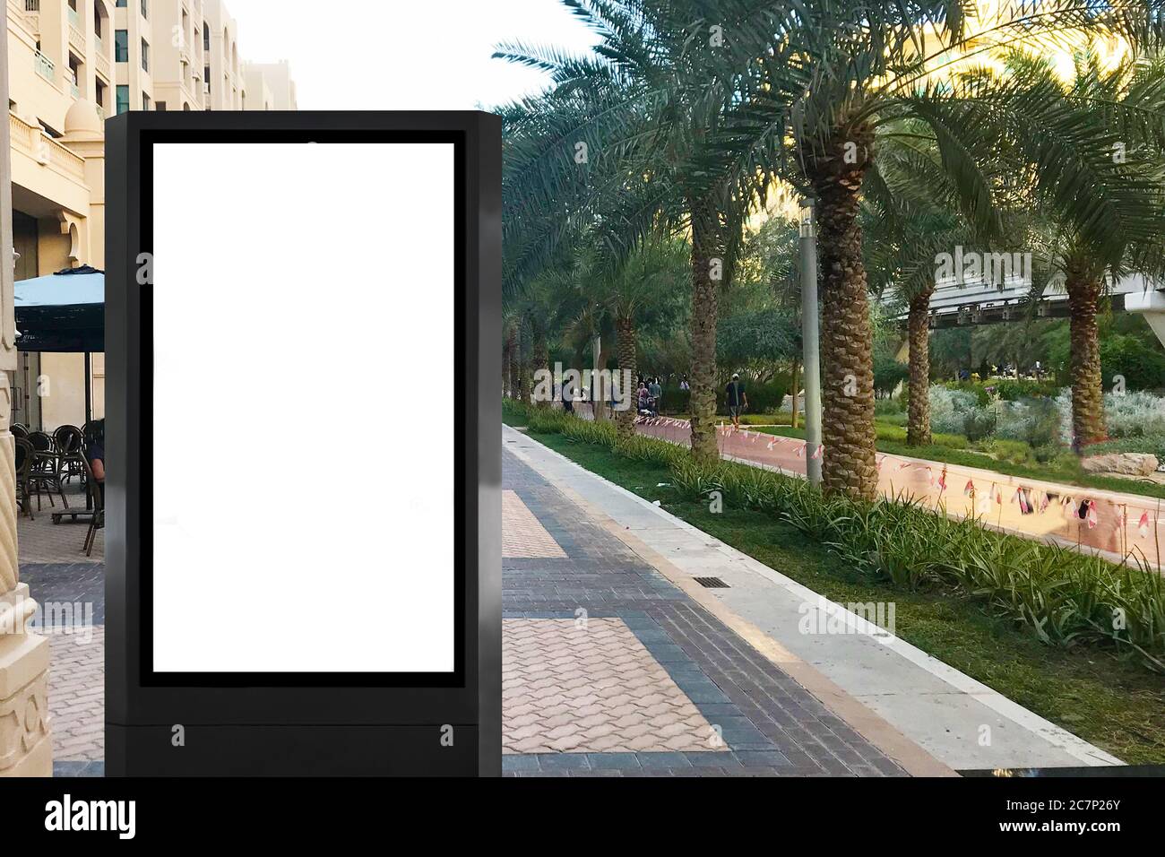 Closeup shot of a blank white screen outdoors - perfect for your text ...