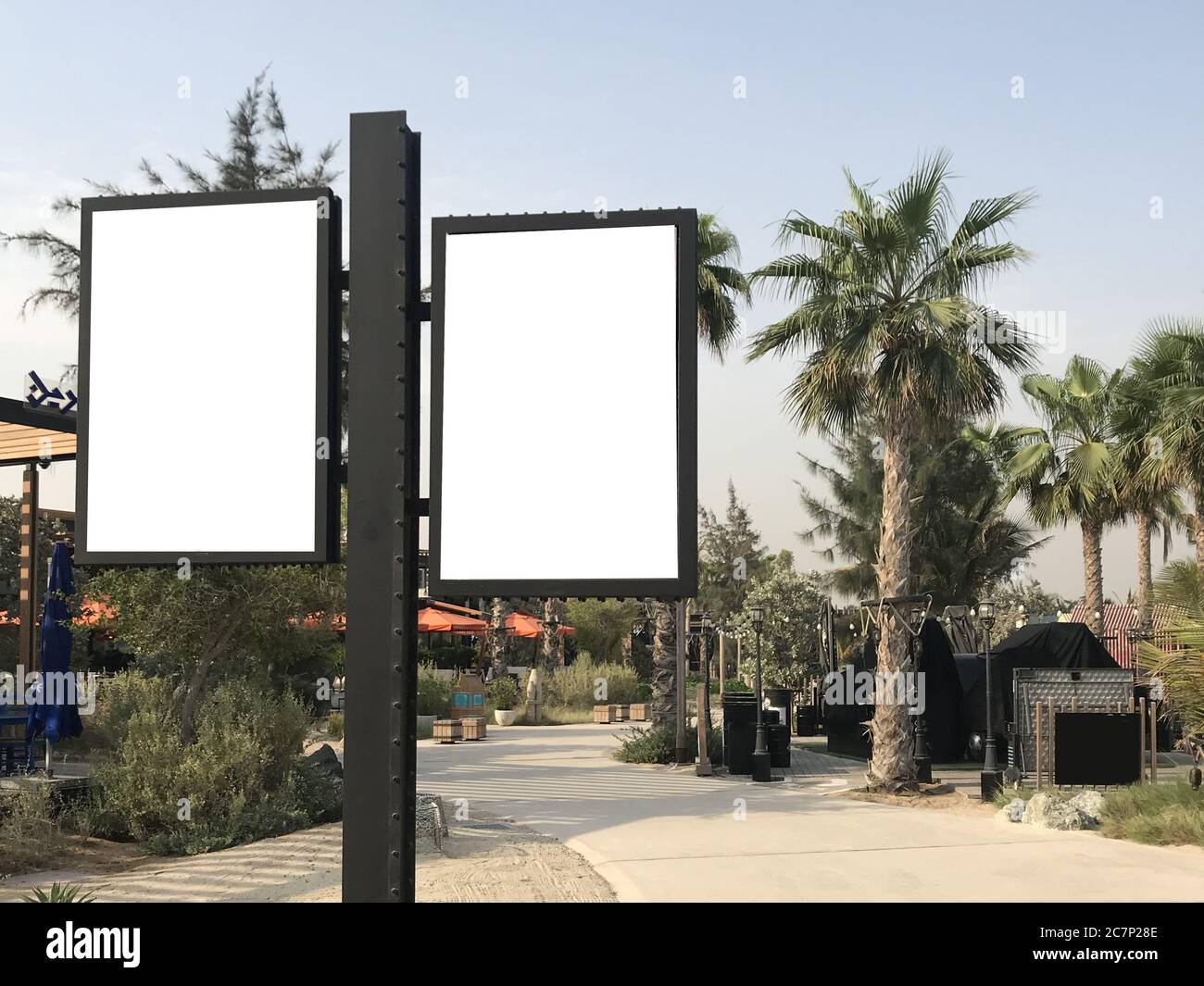 Closeup shot of a blank white screen outdoors - perfect for your text ...