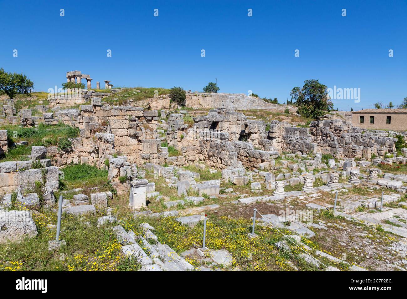 Main Agora of ancient Corinth, Peloponnese, Greece Stock Photo - Alamy