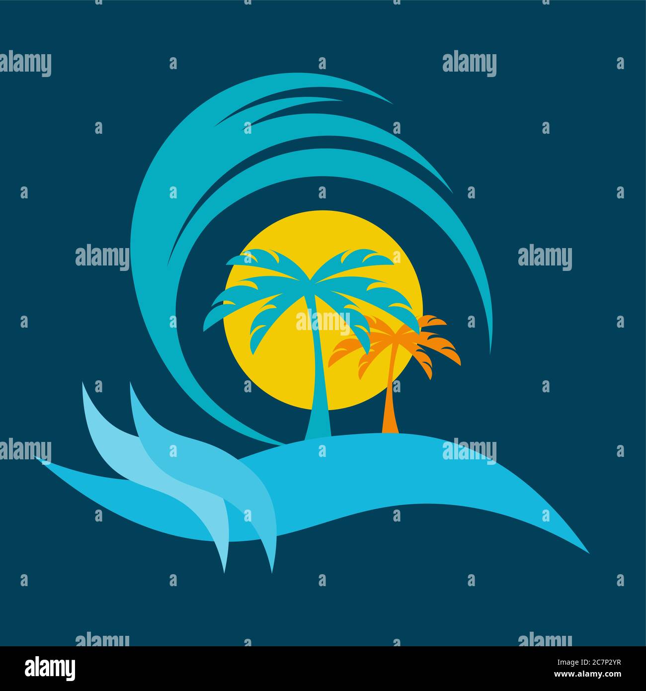 Tropical island vector Stock Vector Image & Art - Alamy