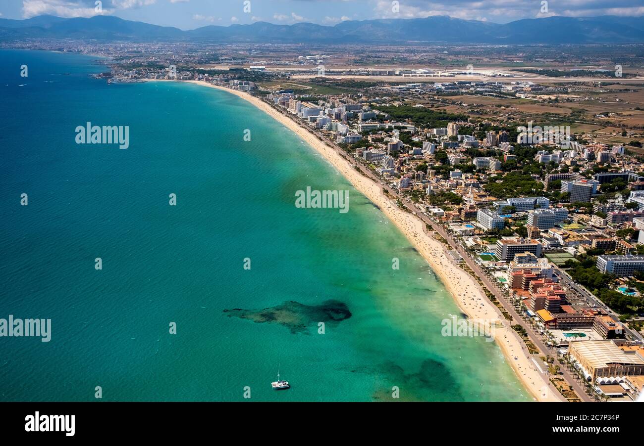 Aerial photo, Arenal beach with Balneario 5, Balneario 6, Balneario 5 ...