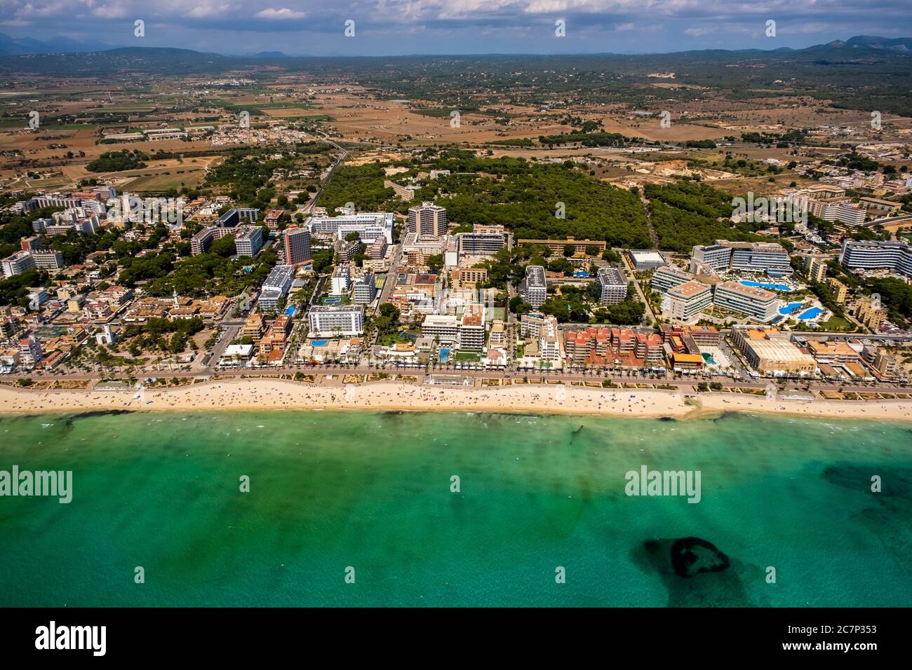Aerial photo, Arenal beach with Balneario 5, Balneario 6, Balneario 5 ...