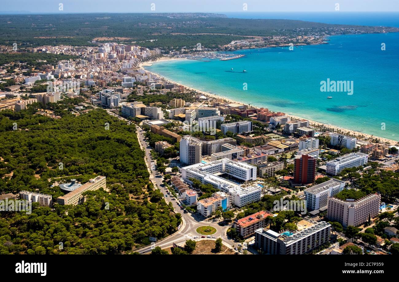 Aerial photo, Arenal beach with Balneario 5, Balneario 6, Balneario 5 ...