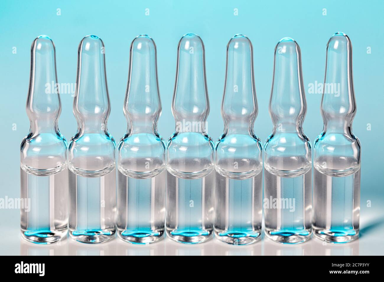 Group of Glass medical ampules in blue colors Stock Photo - Alamy