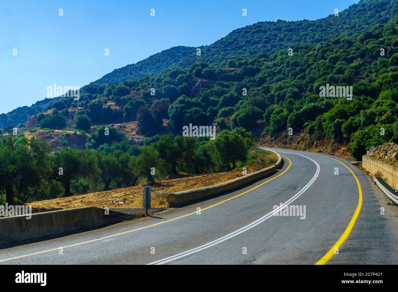 View of road and landscape in the upper galilee, northern Israel Stock ...