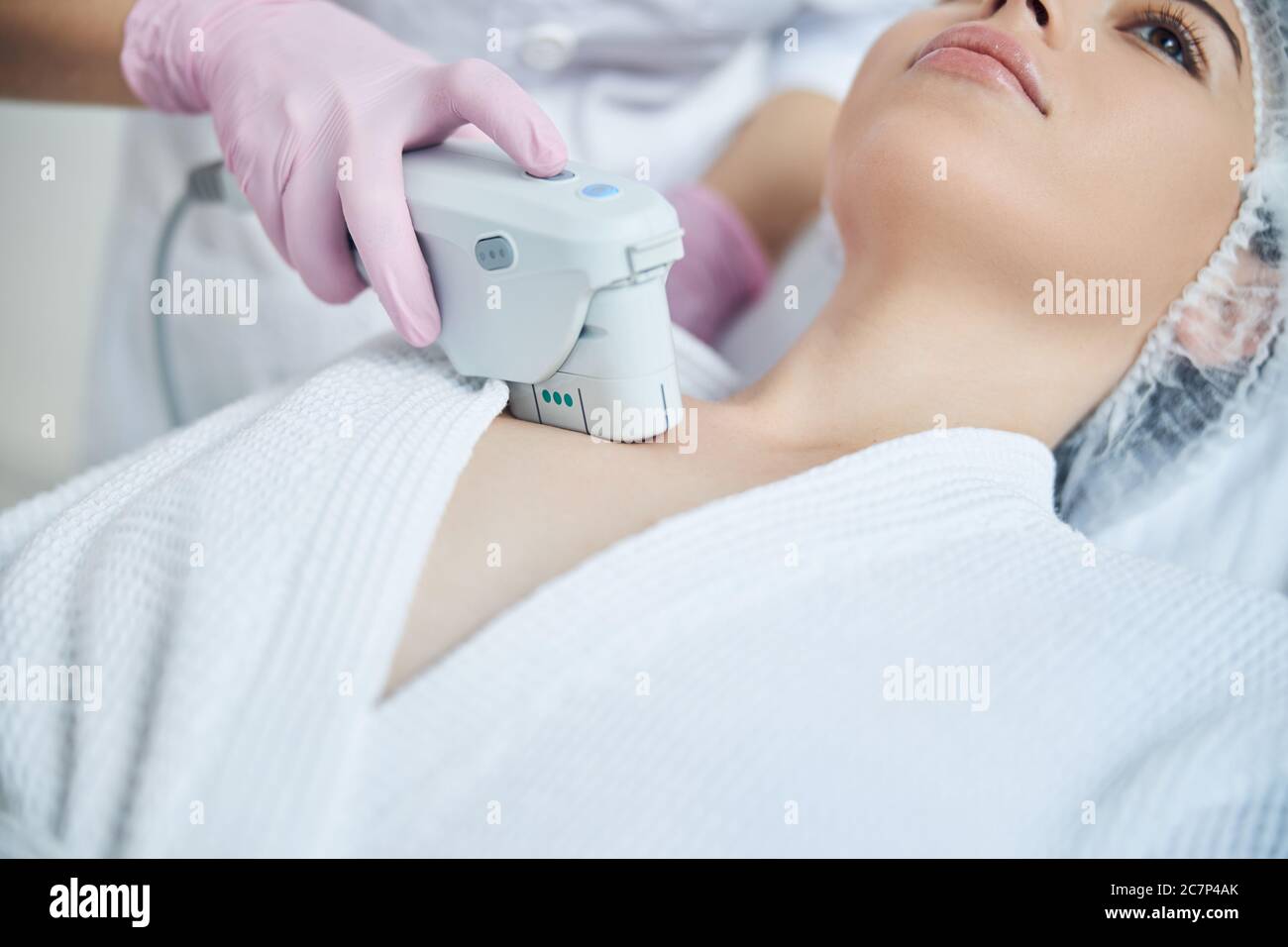 Low neckline treatment with effective lifting apparatus Stock Photo - Alamy