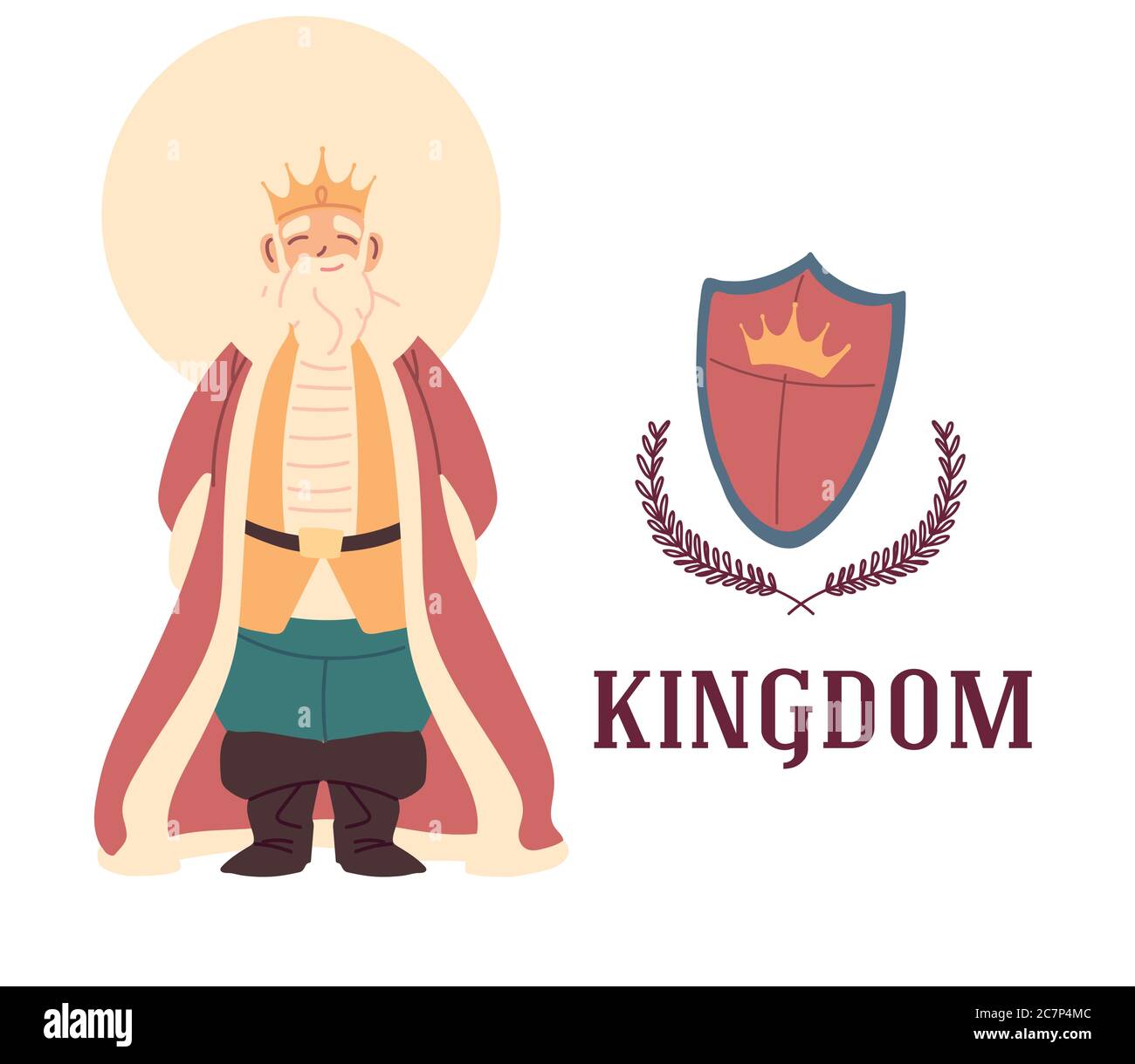Medieval king and shield design of Kingdom and fairytale theme Vector ...