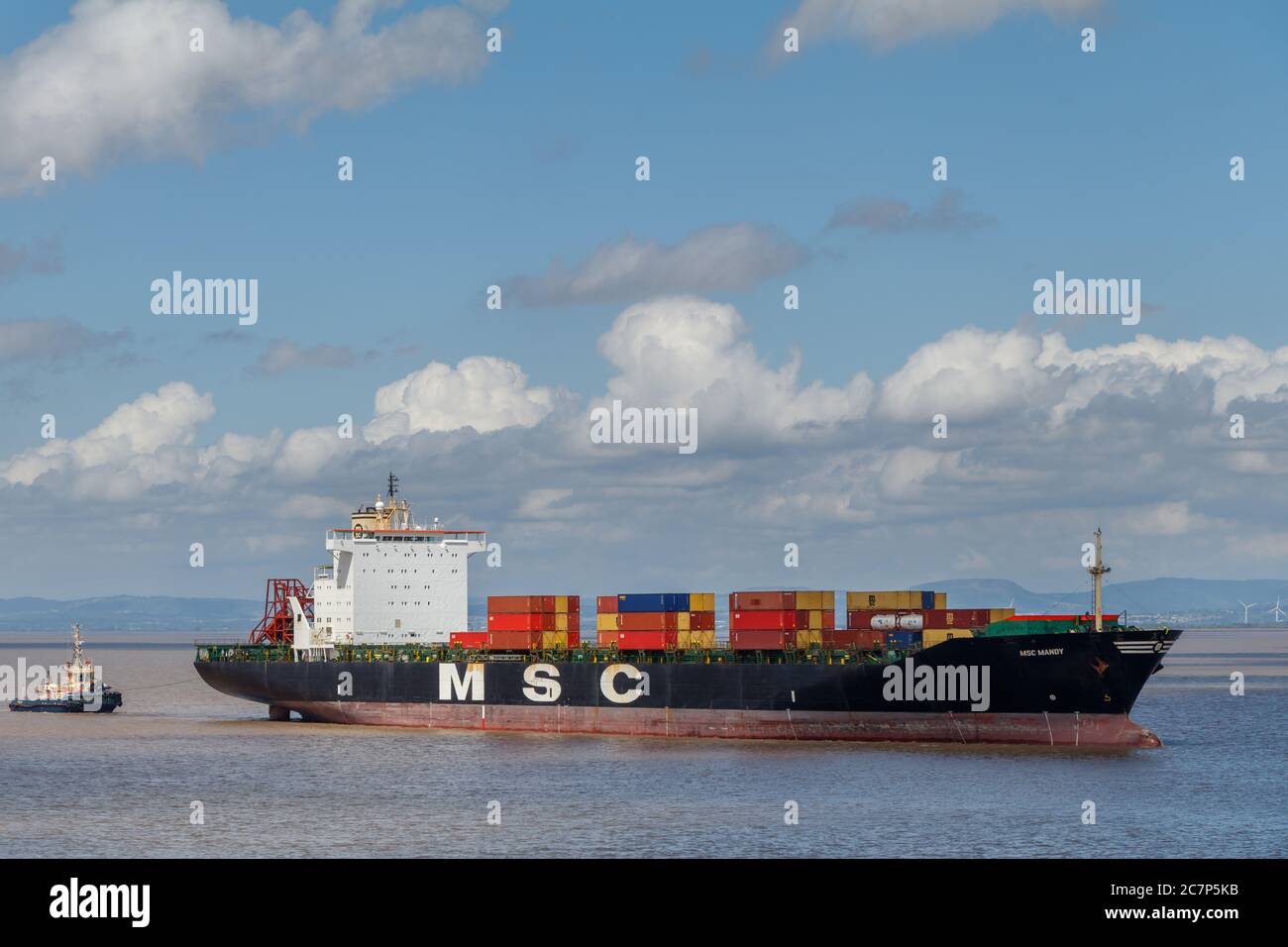MSC Mandy heading into Portbury docks Stock Photo - Alamy
