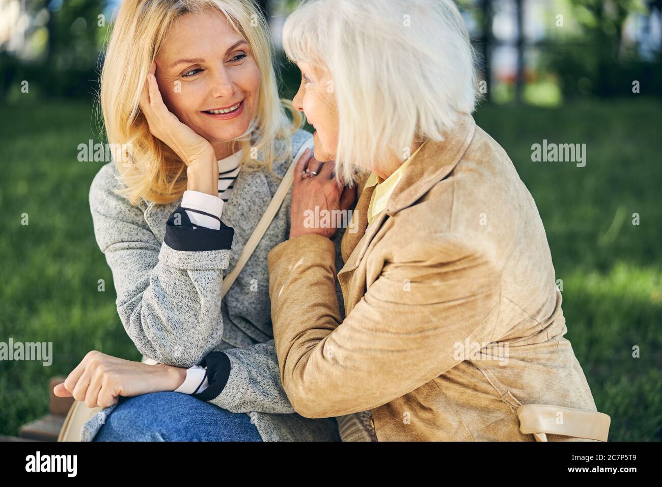Portrait two beautiful ladies mother daughter hi-res stock photography ...