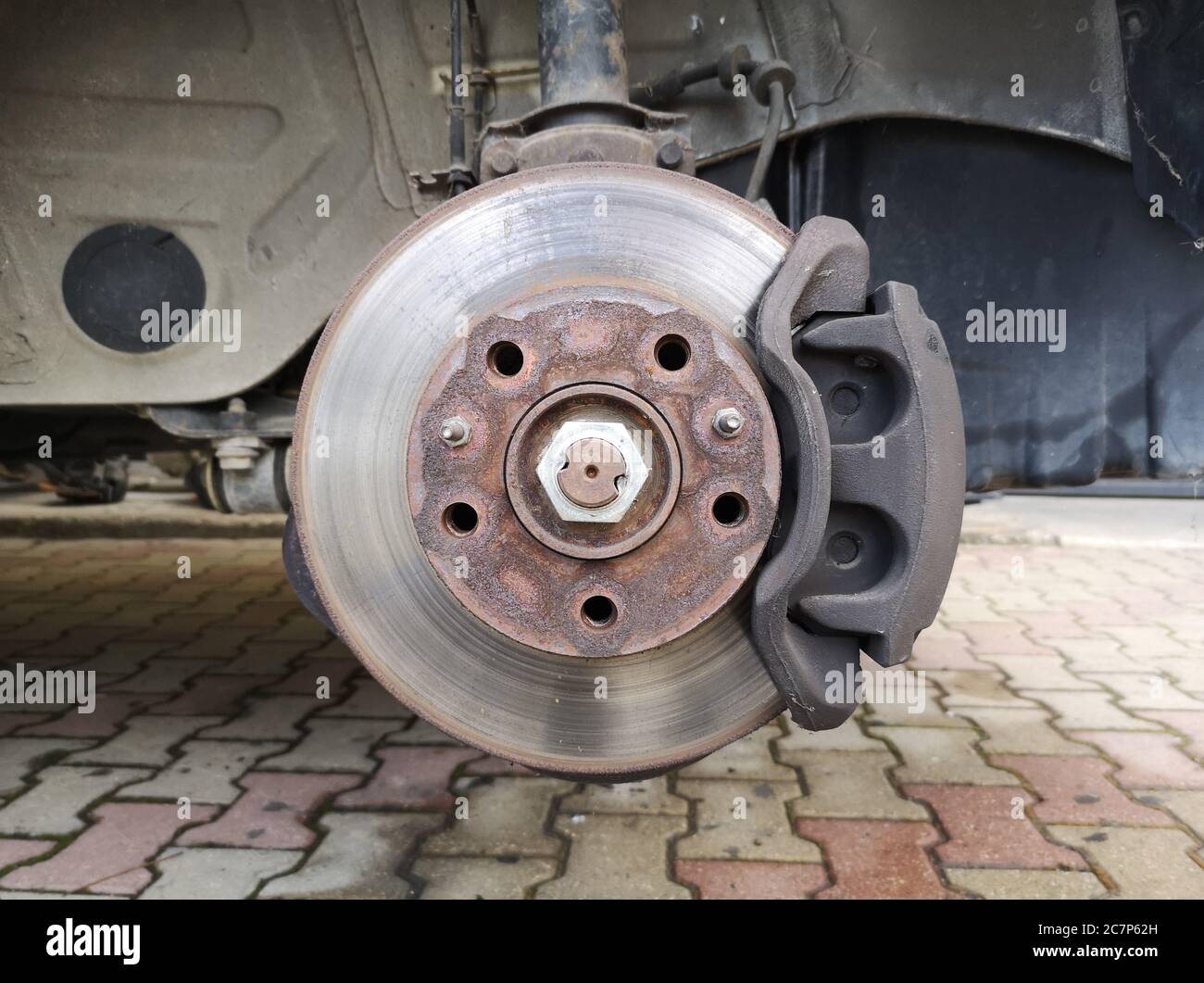 replacement of automobile disc brakes Stock Photo - Alamy