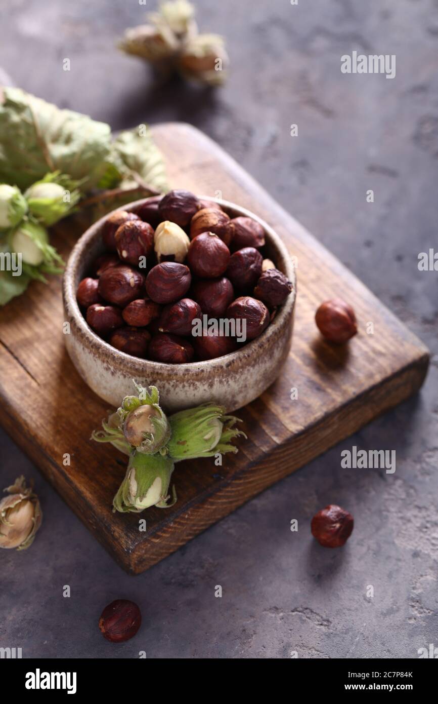 natural organic hazelnut nut for healthy eating Stock Photo - Alamy