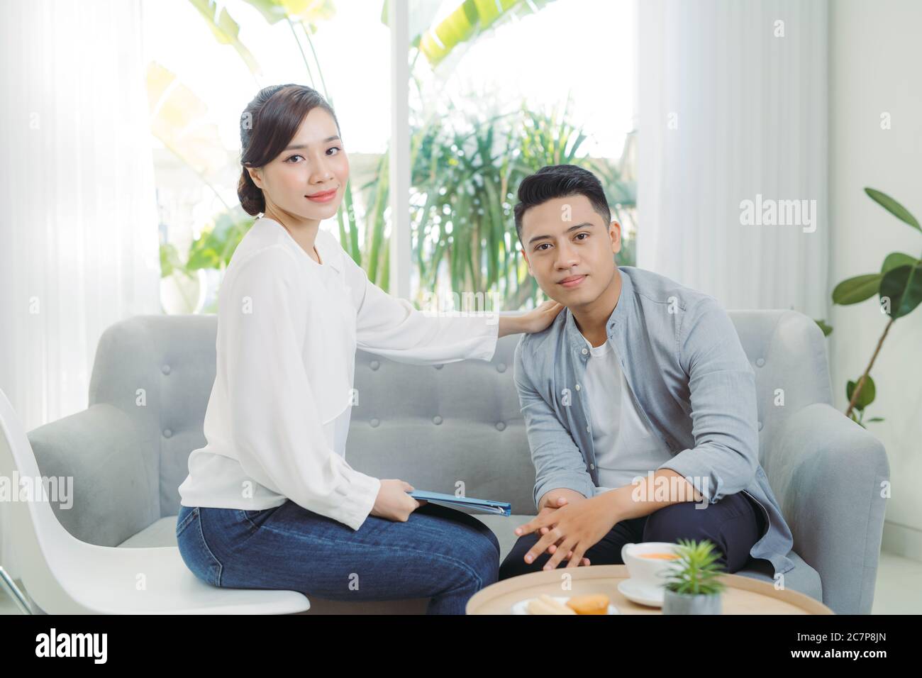 Female psychologist with client in office Stock Photo - Alamy