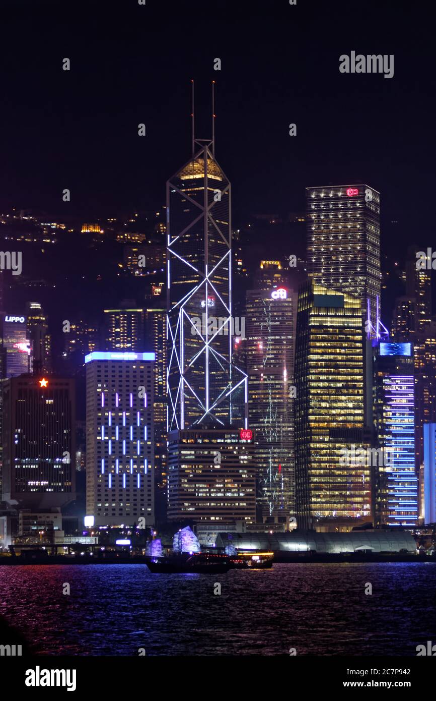 The night falls on Hing Kong Stock Photo - Alamy