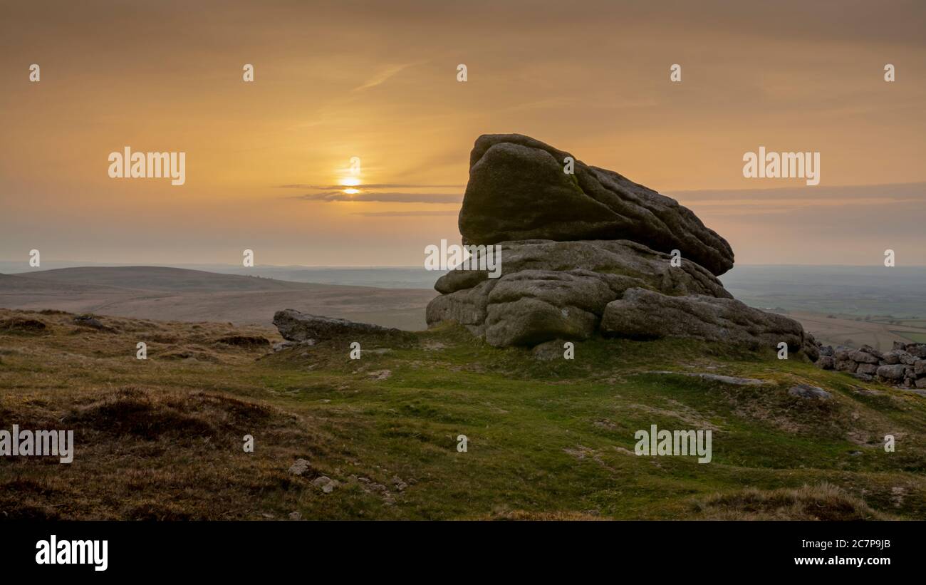 Stunning View of a Granite Tor in the Dartmoor National Park Stock ...
