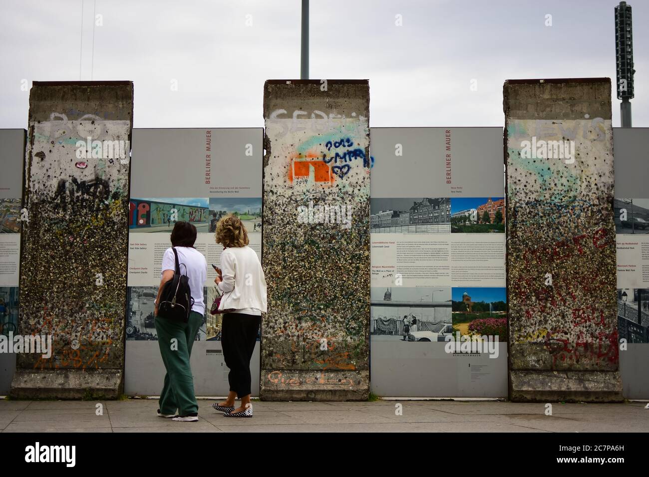 The remnants of the Berlin Wall near Potsdamer Platz in Berlin, Germany ...