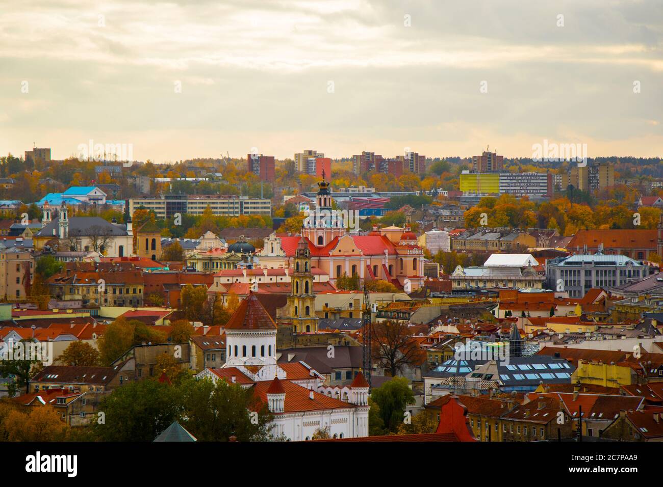 Vilnius city view, Lithuania. Old town and city center. Urban scene ...
