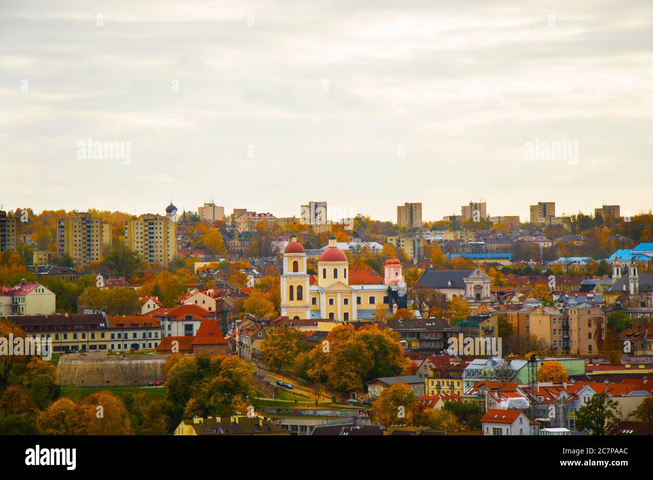 Vilnius city view, Lithuania. Old town and city center. Urban scene ...