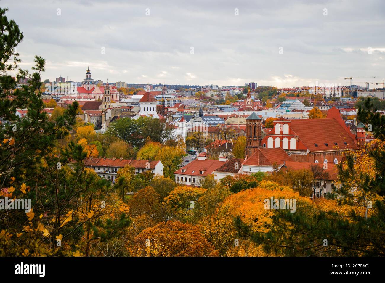 Vilnius city view, Lithuania. Old town and city center. Urban scene ...