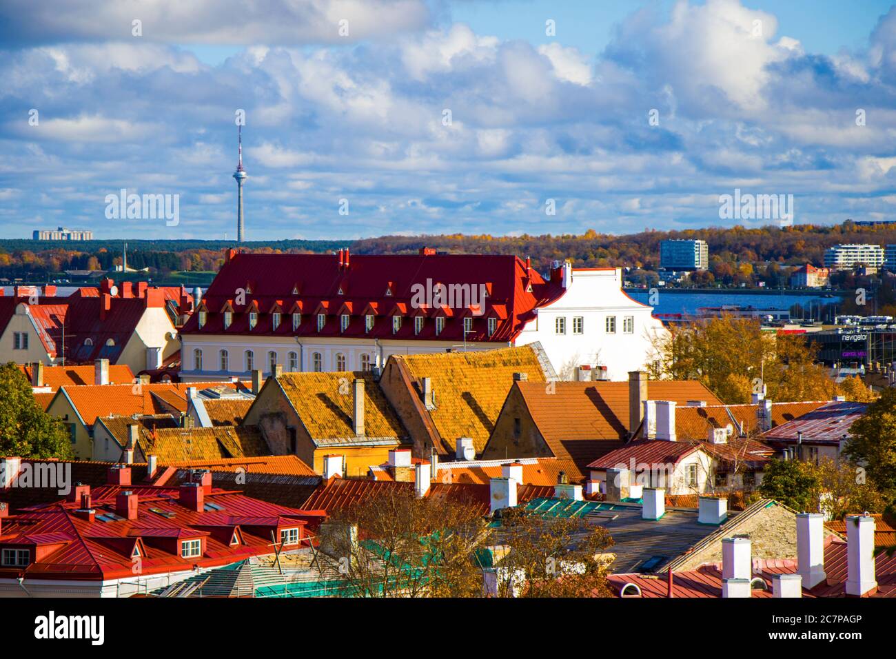 City view of Tallinn. Buildings and architecture exterior view in old ...