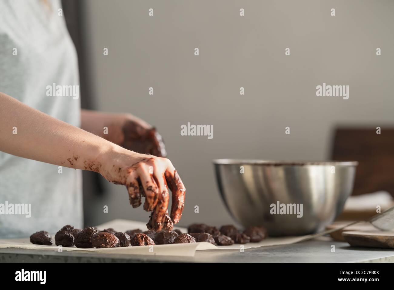 Young woman piece tasty hi-res stock photography and images - Alamy