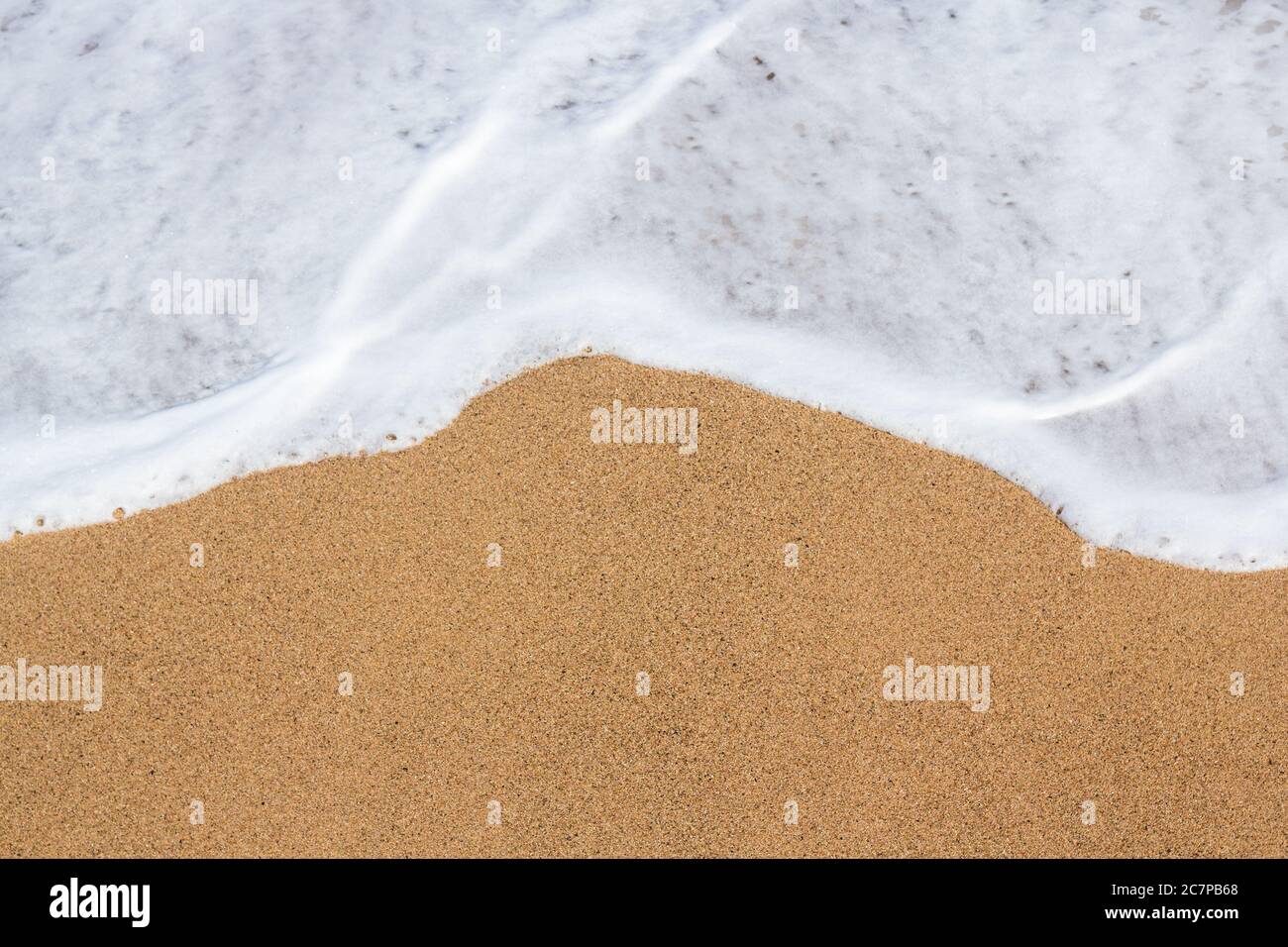 summer background - top view of golden sandy beach and sea water Stock ...