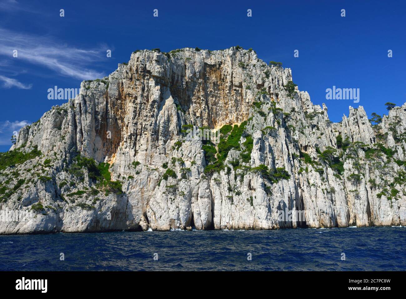 limestone cliffs in a calanque near Cassis France Stock Photo - Alamy