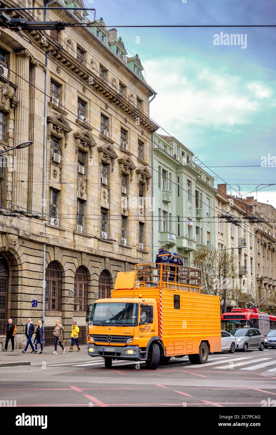 Belgrade / Serbia - March 1, 2020: Workers of Public Transport Company ...