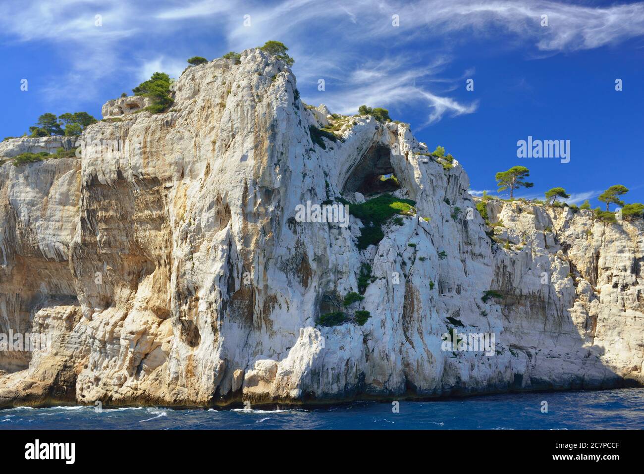 limestone cliffs in a calanque near Cassis France Stock Photo - Alamy