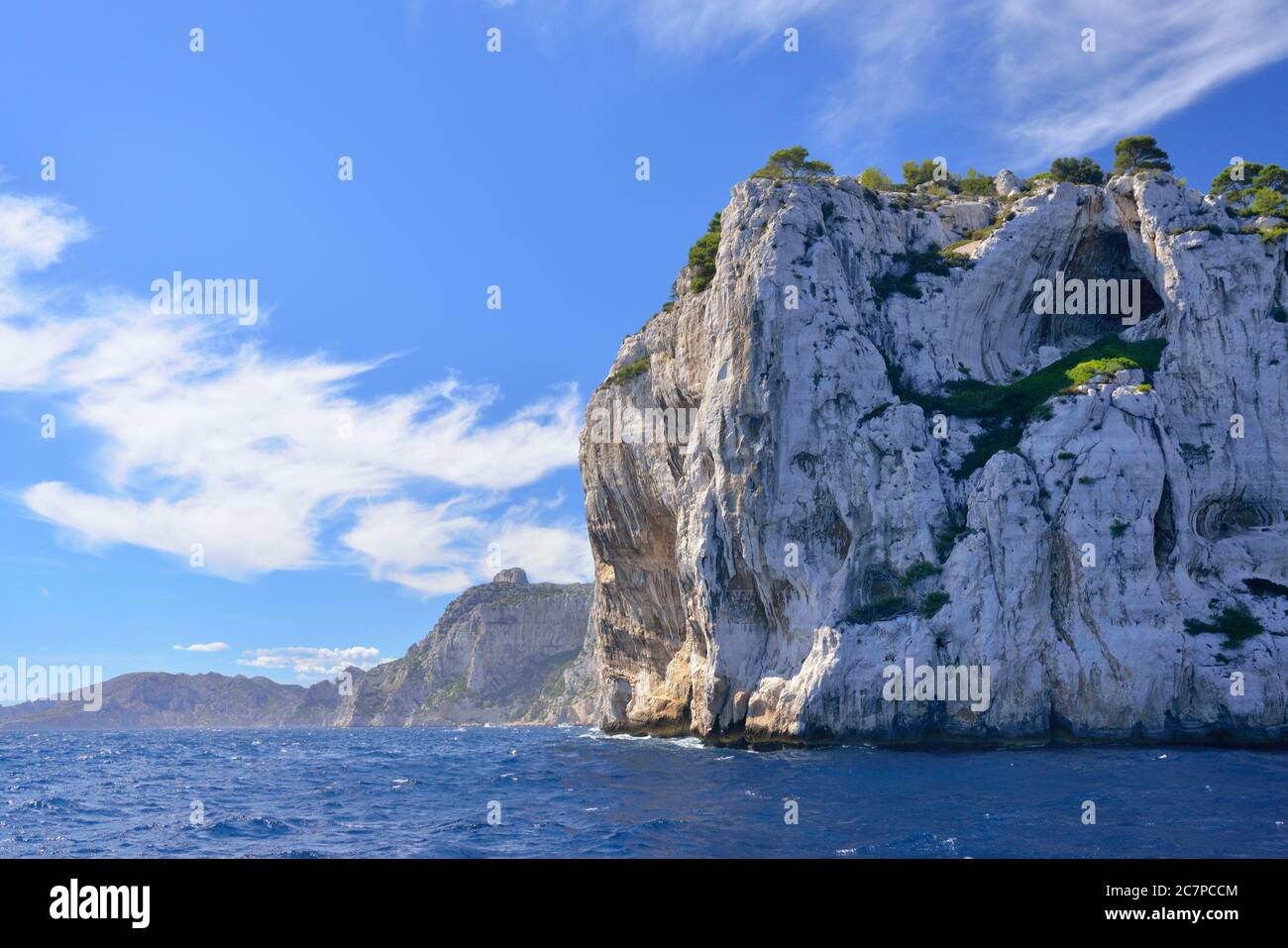 limestone cliffs in a calanque near Cassis France Stock Photo - Alamy