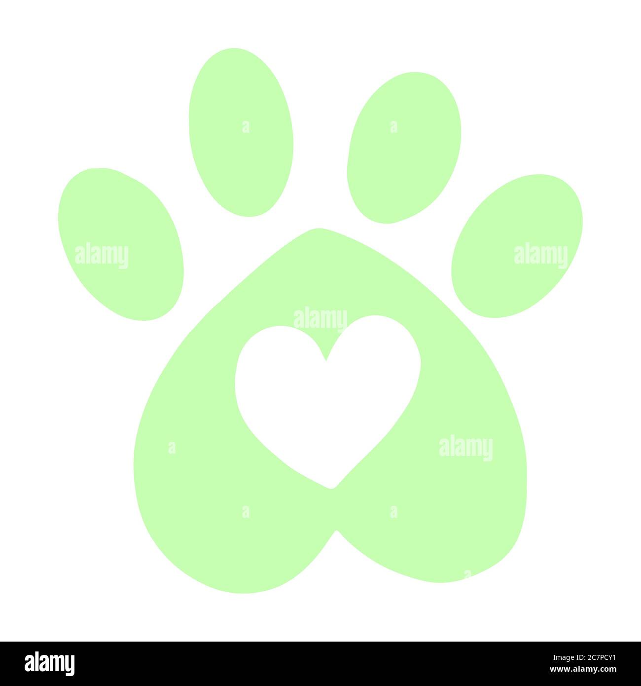 Animal Paw or Foot Print Illustration Logo Stock Photo - Alamy