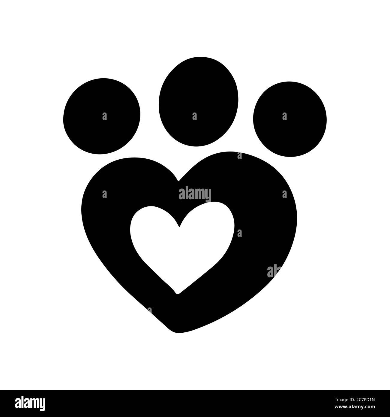 Animal Paw or Foot Print Illustration Logo Stock Photo - Alamy