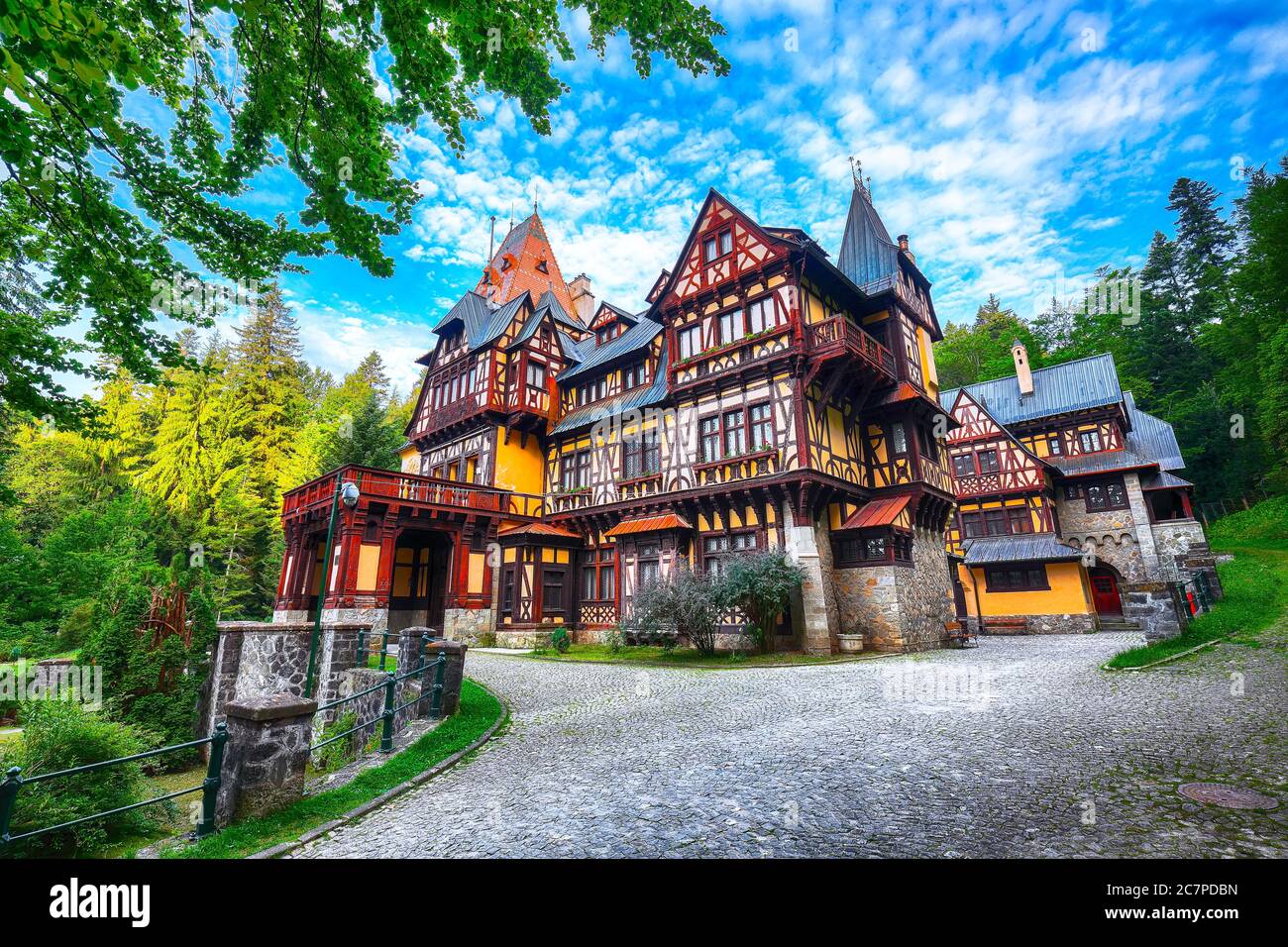 Pelisor castle summer residence in Sinaia, part of the complex as Peles ...