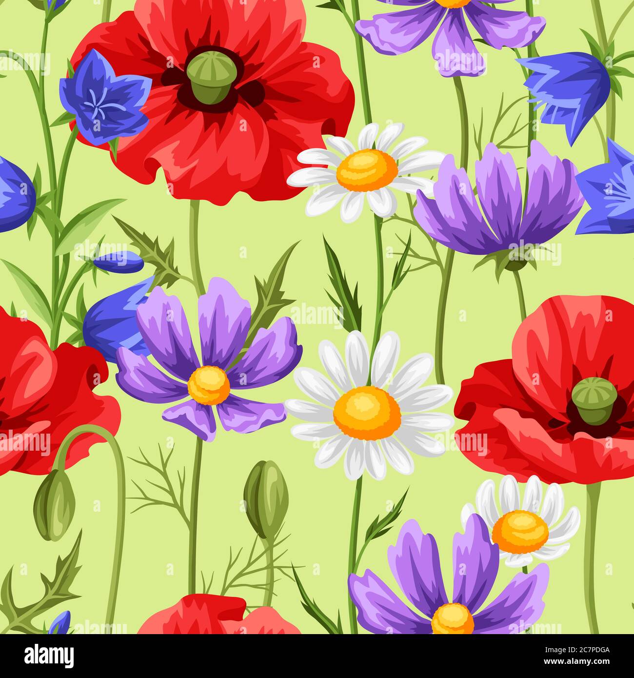 Seamless pattern with summer flowers Stock Vector Image & Art - Alamy