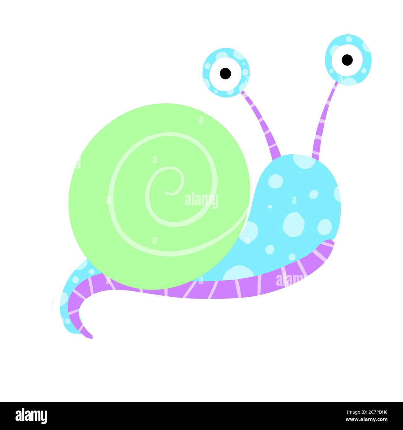 Cartoon Slug Snail Funny Character Illustration Logo Stock Photo - Alamy
