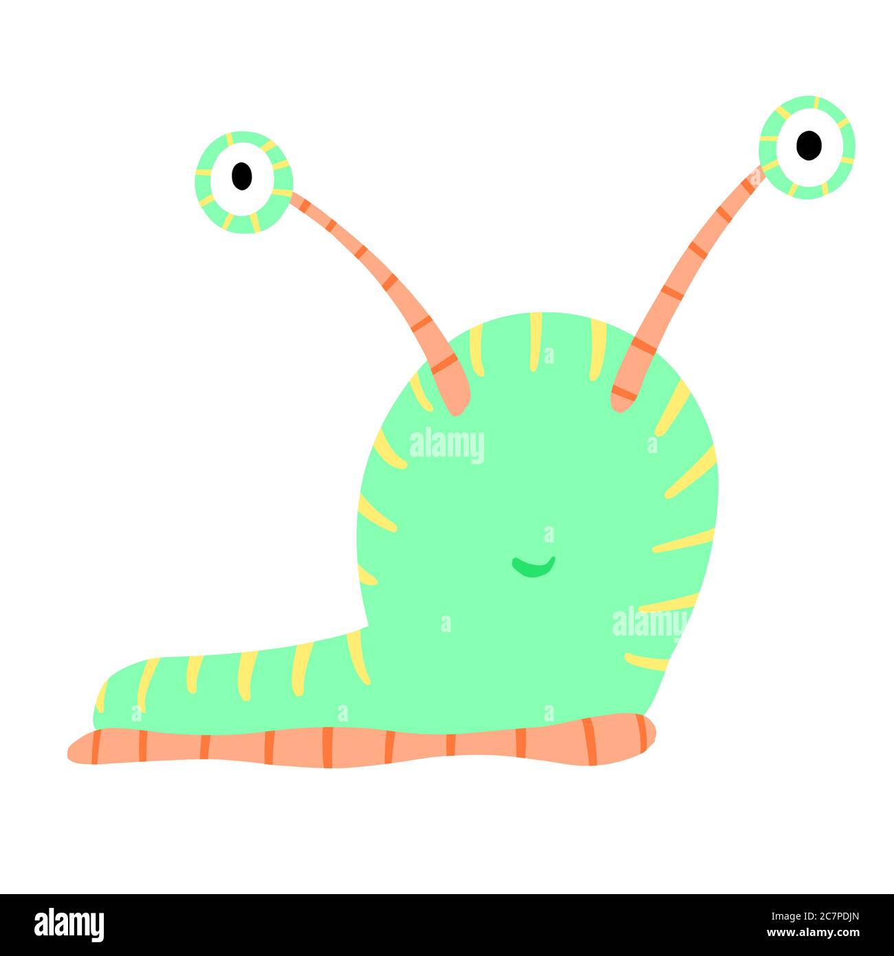 Cartoon Slug Snail Funny Character Illustration Logo Stock Photo - Alamy