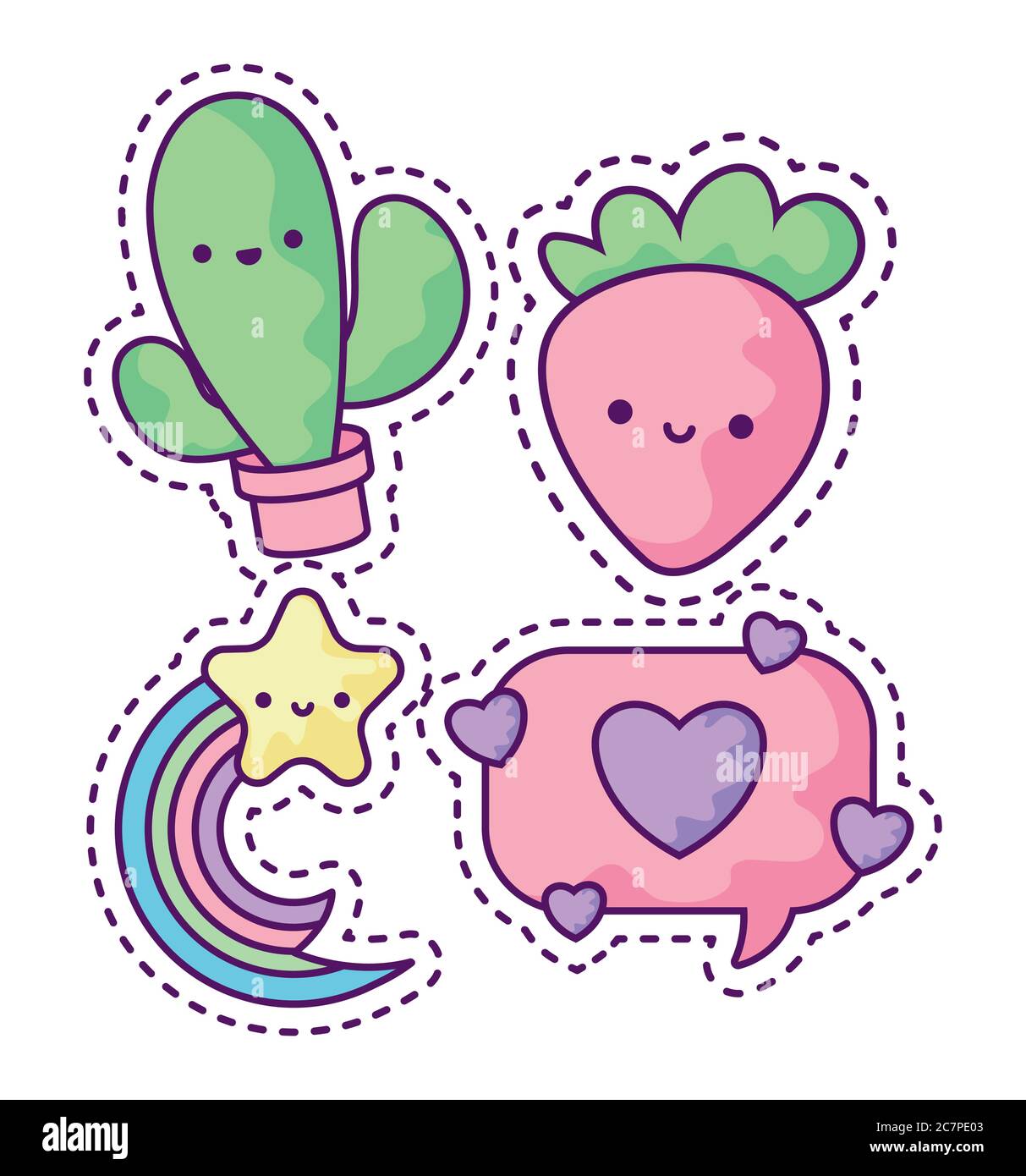 set of fashion patches, fun cartoon icons vector illustration design ...