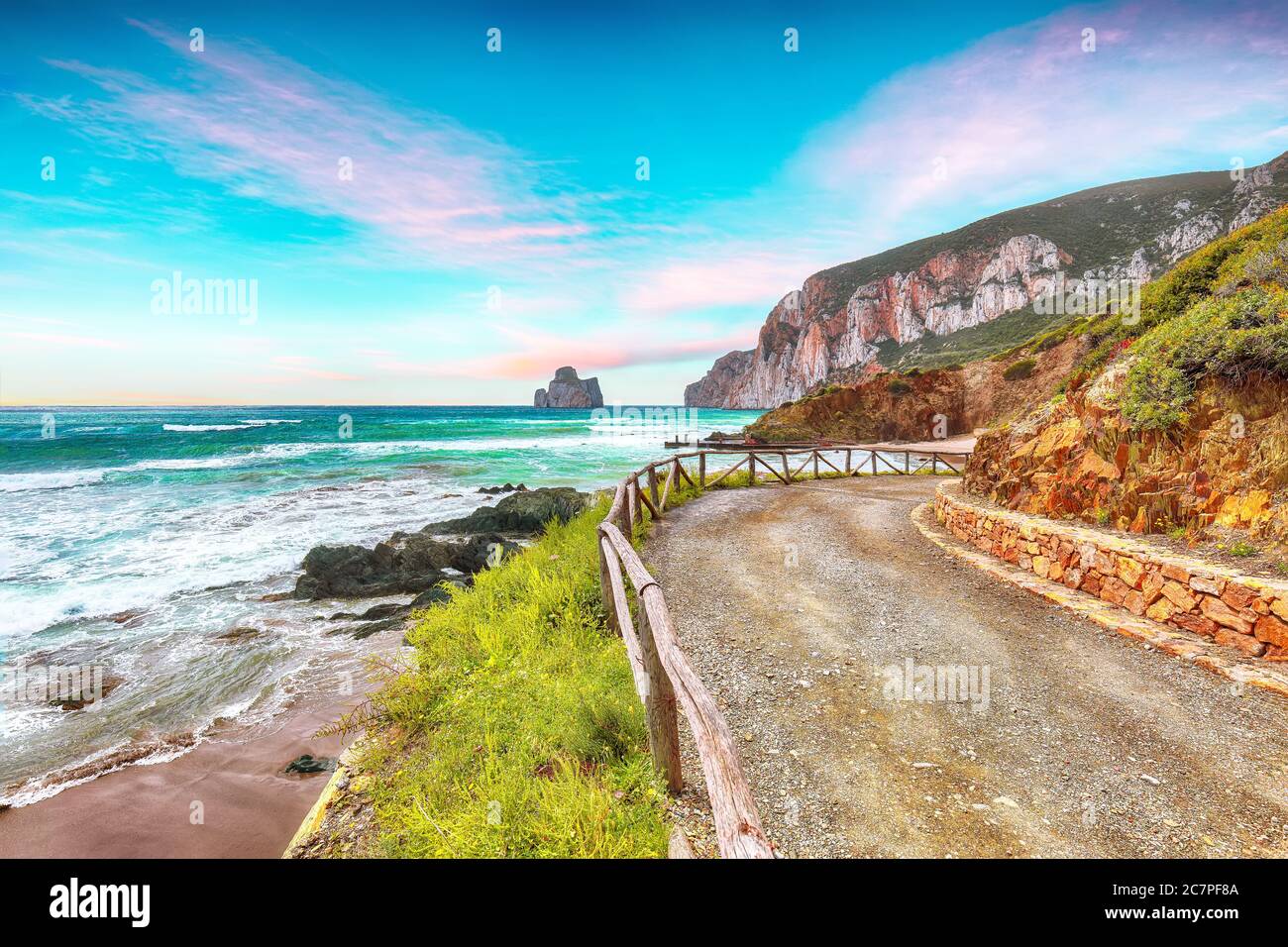 Charming view of beach Portu Cauli in Masua with Pan di Zucchero at ...