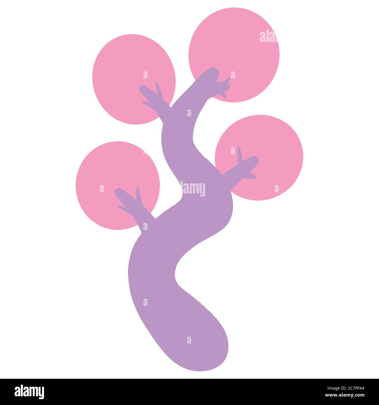 Abstract Cartoon Tree For Forest Illustration Stock Photo - Alamy