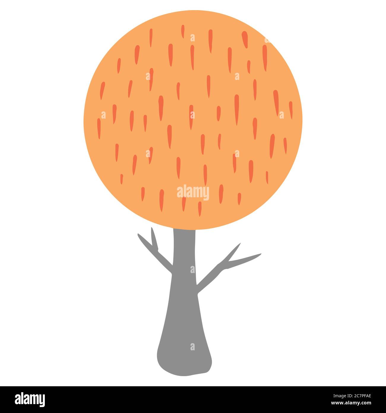 Abstract Cartoon Tree For Forest Illustration Stock Photo - Alamy