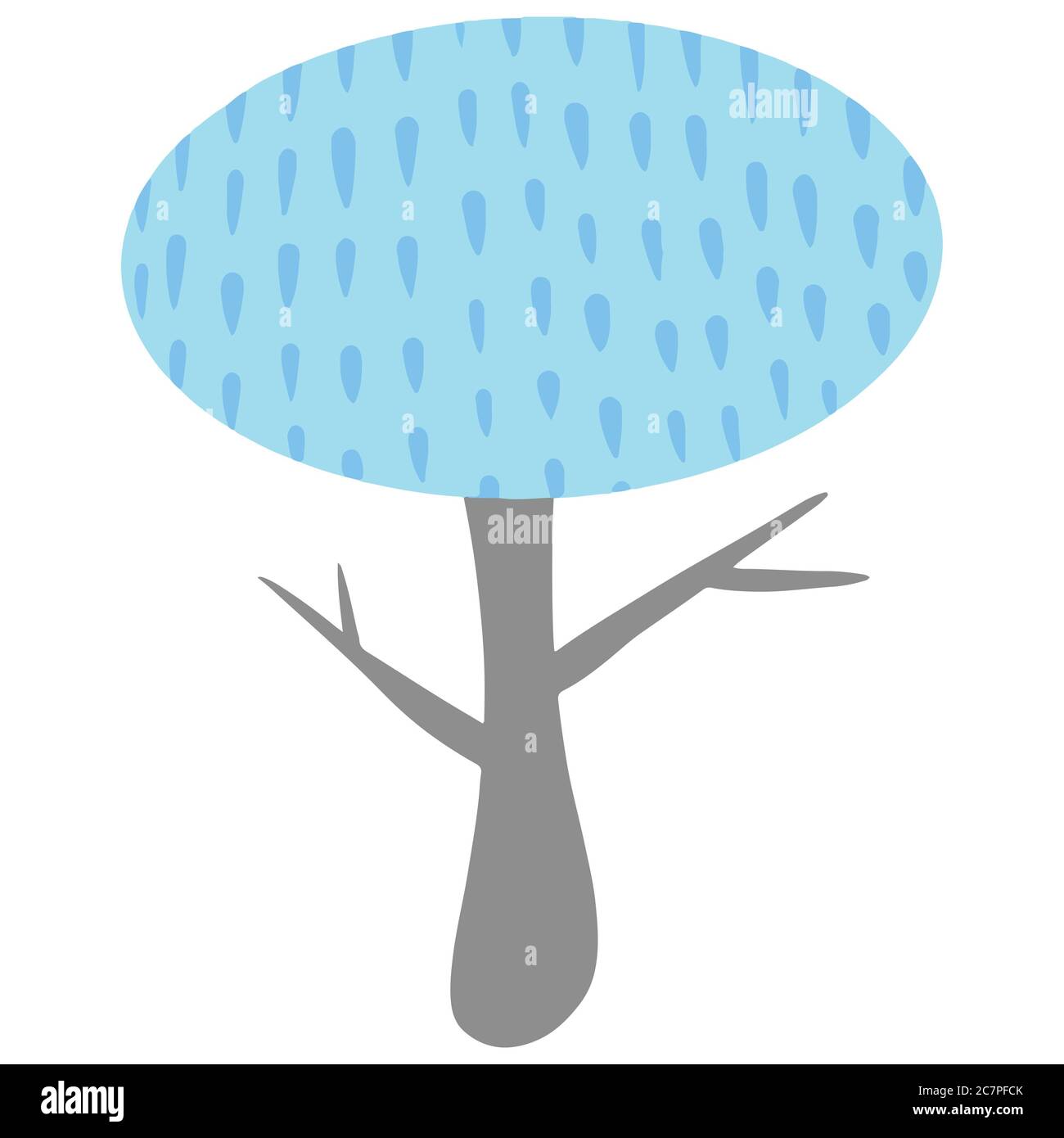 Abstract Cartoon Tree For Forest Illustration Stock Photo - Alamy