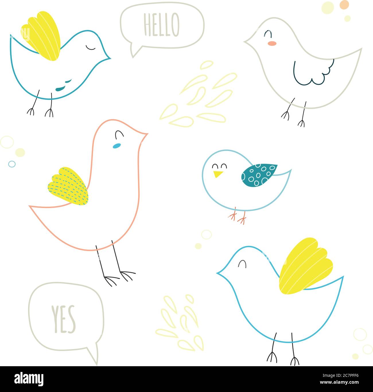 cute birds vector Stock Vector Image & Art - Alamy