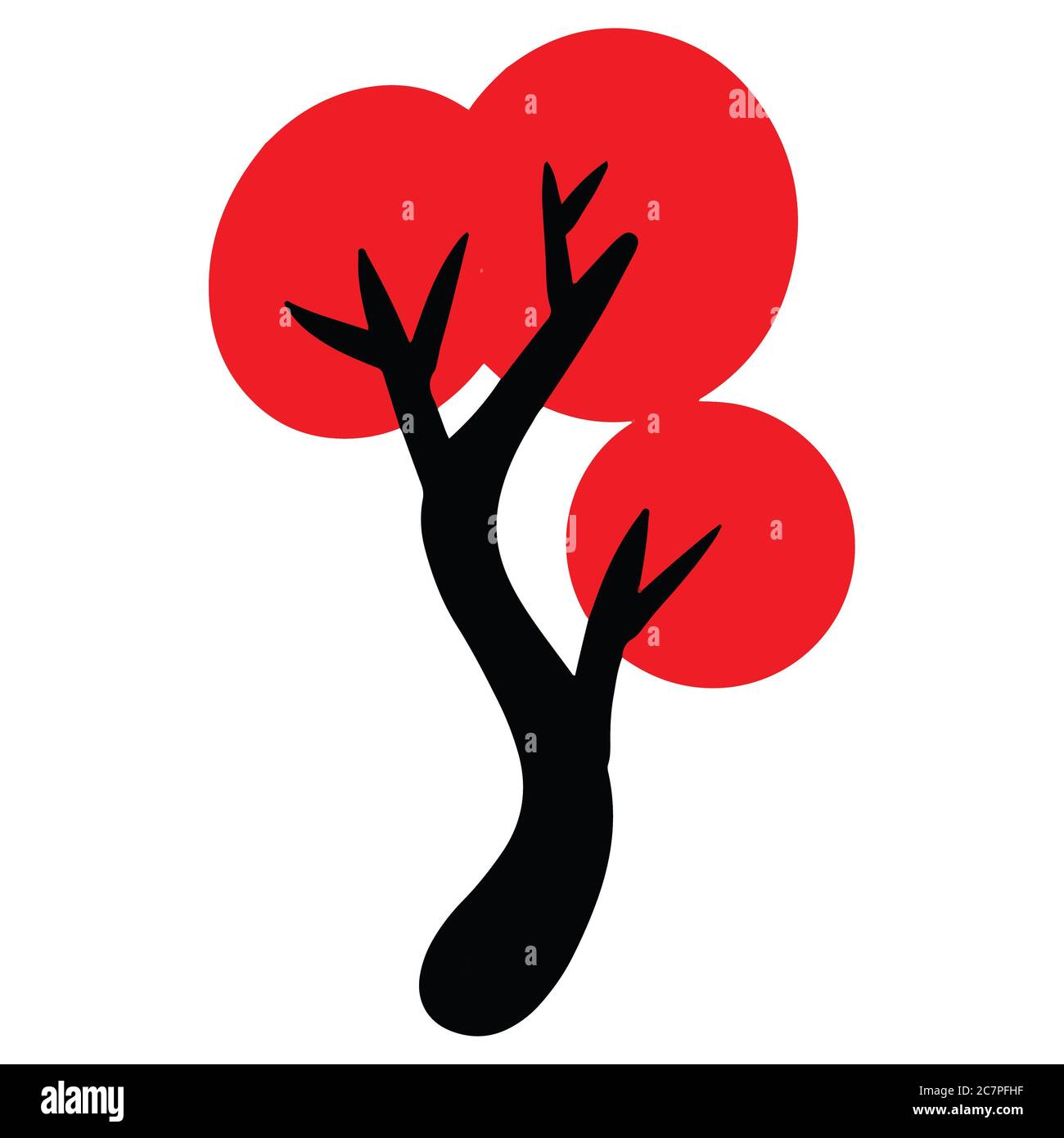 Abstract Cartoon Tree For Forest Illustration Stock Photo - Alamy