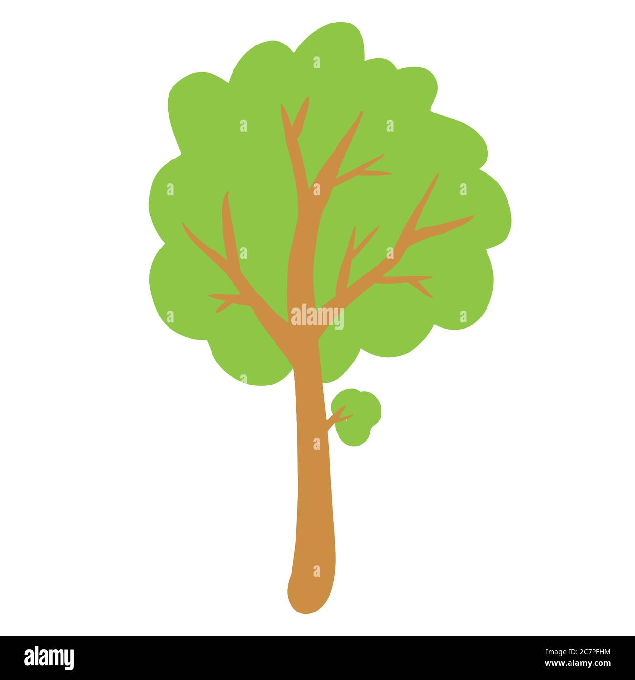 Abstract Cartoon Tree For Forest Illustration Stock Photo - Alamy
