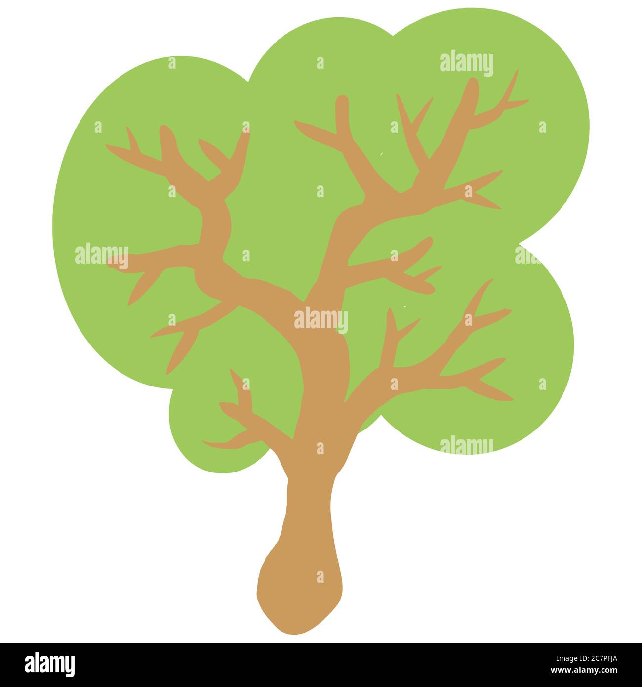 Abstract Cartoon Tree For Forest Illustration Stock Photo - Alamy