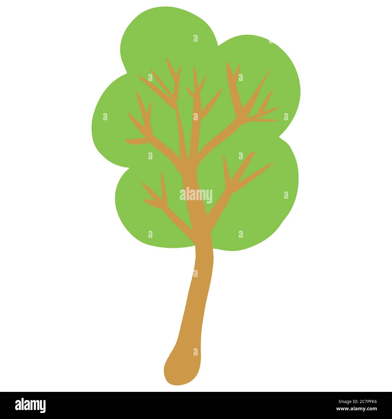 Abstract Cartoon Tree For Forest Illustration Stock Photo - Alamy