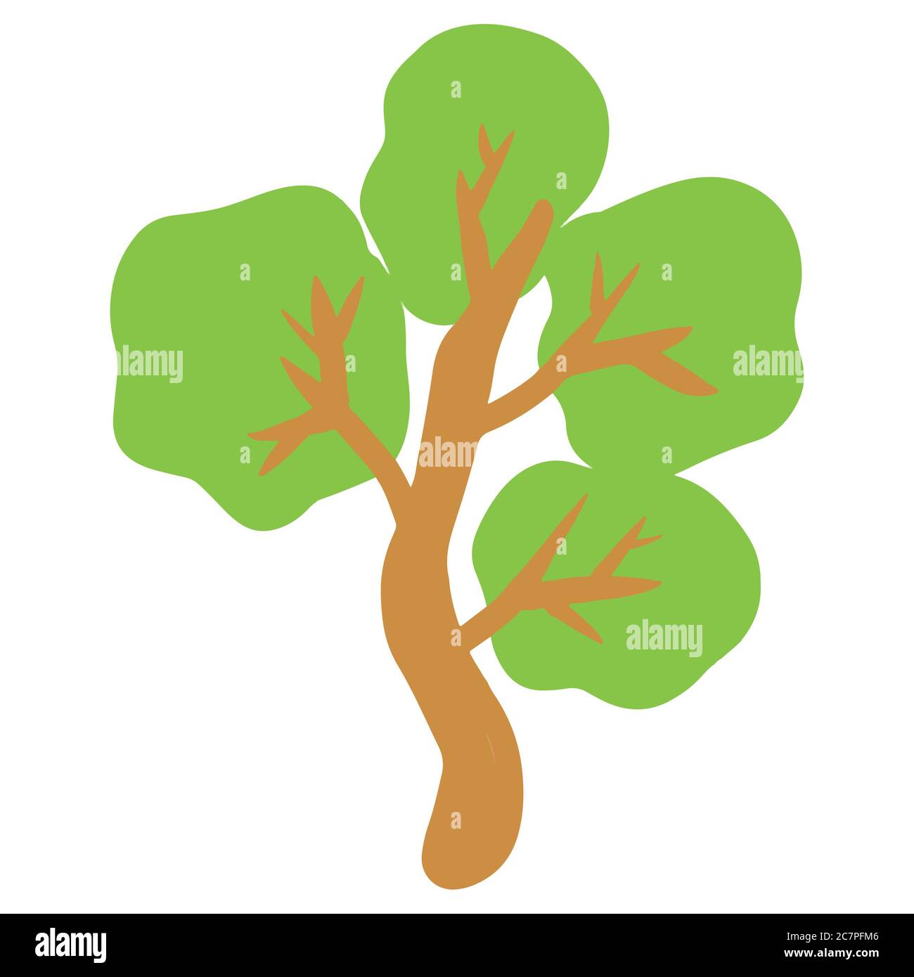 Abstract Cartoon Tree For Forest Illustration Stock Photo - Alamy