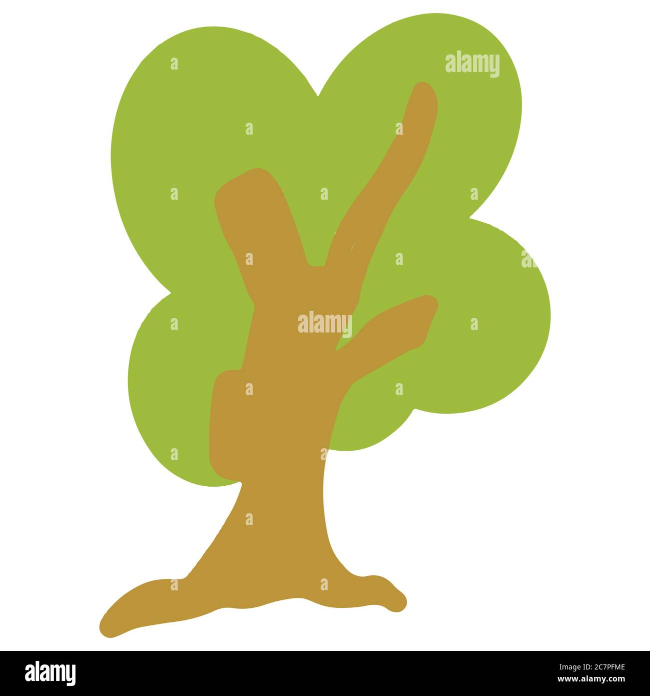 Abstract Cartoon Tree For Forest Illustration Stock Photo - Alamy
